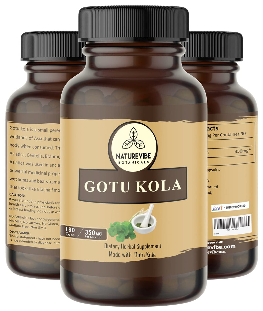 Naturevibe Botanicals Gotu Kola capsules for memory support