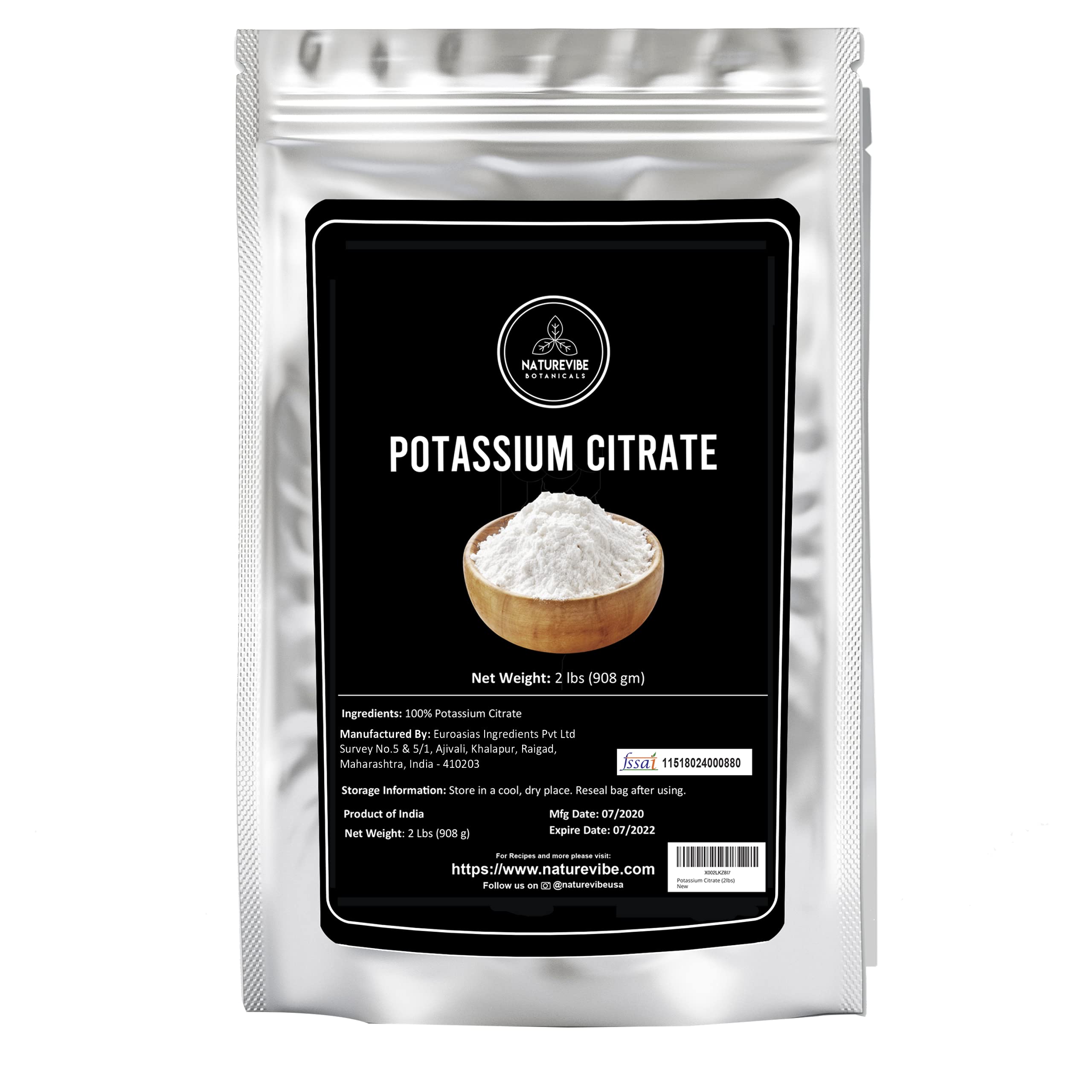 Naturevibe potassium citrate energy booster