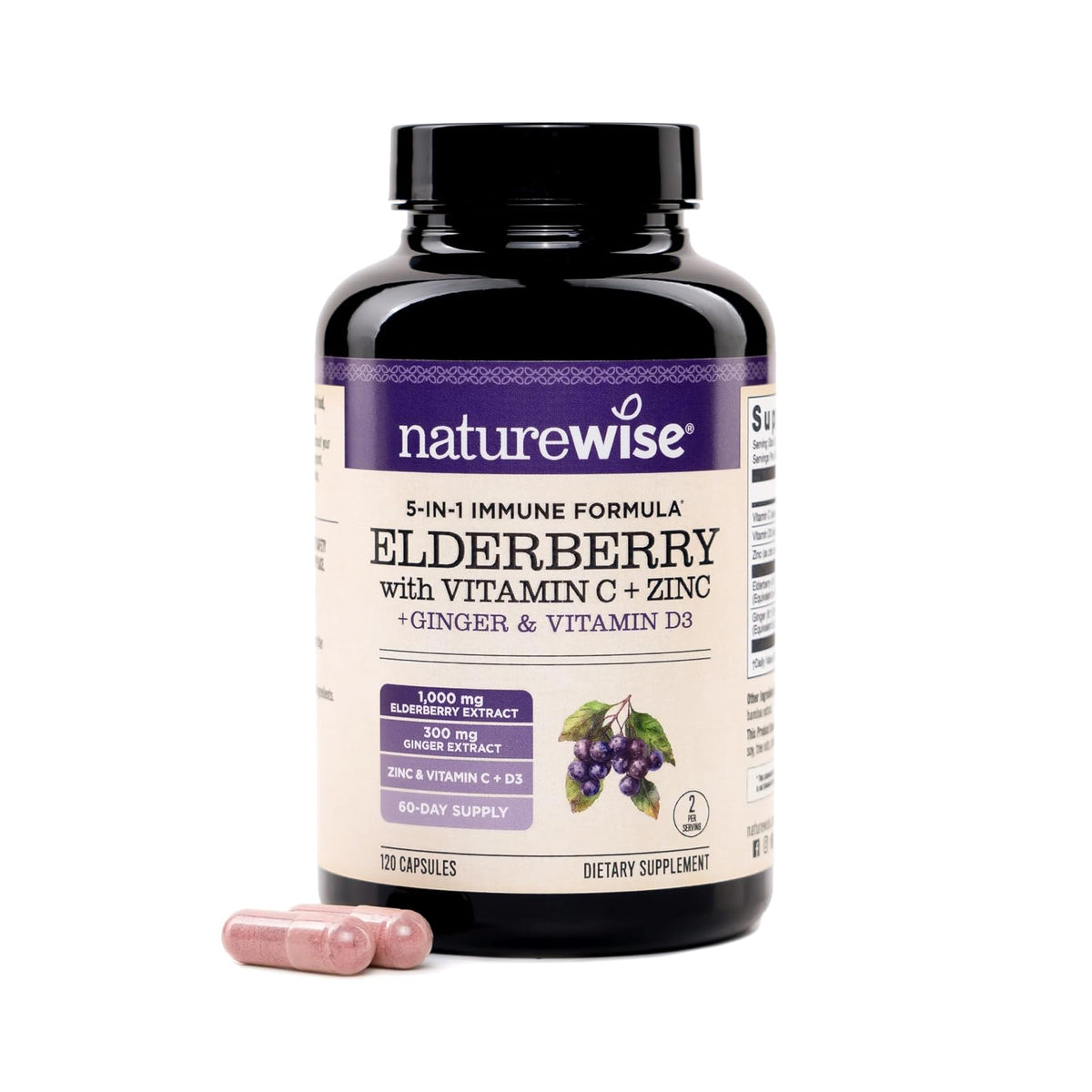 NatureWise elderberry vitamin C capsules