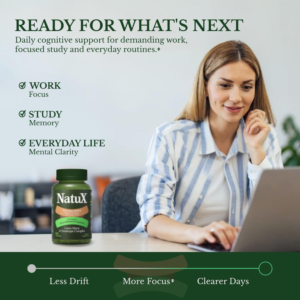 NatuX mushroom capsules for wellness