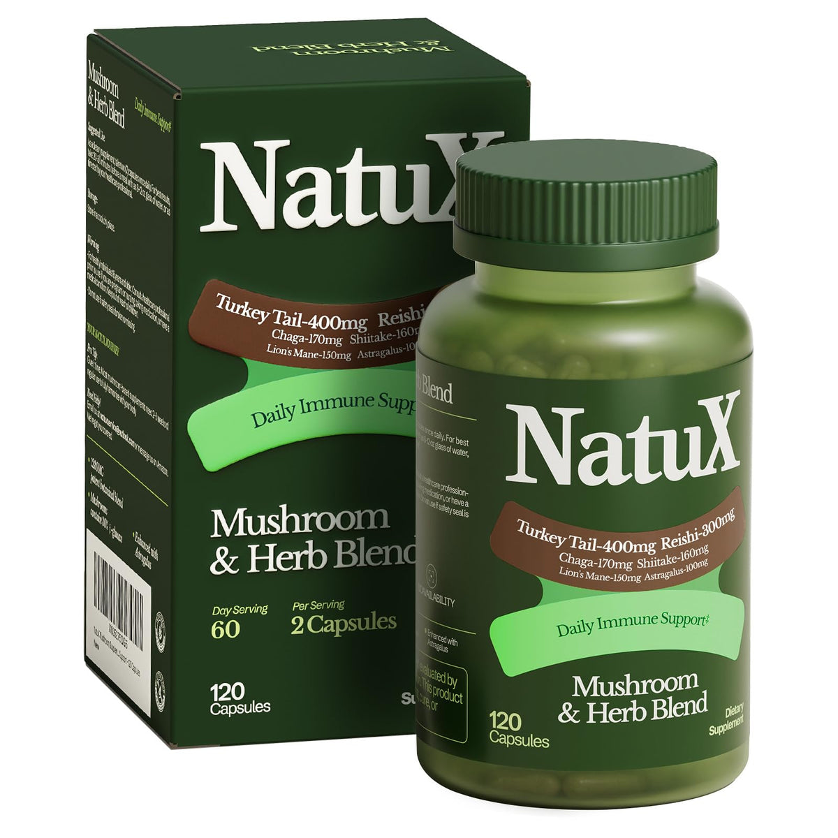 NatuX mushroom supplement for wellness