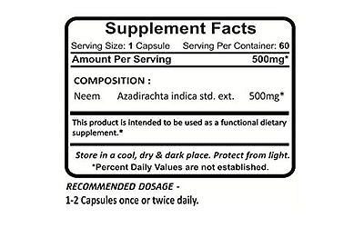 Neem capsules for digestive support