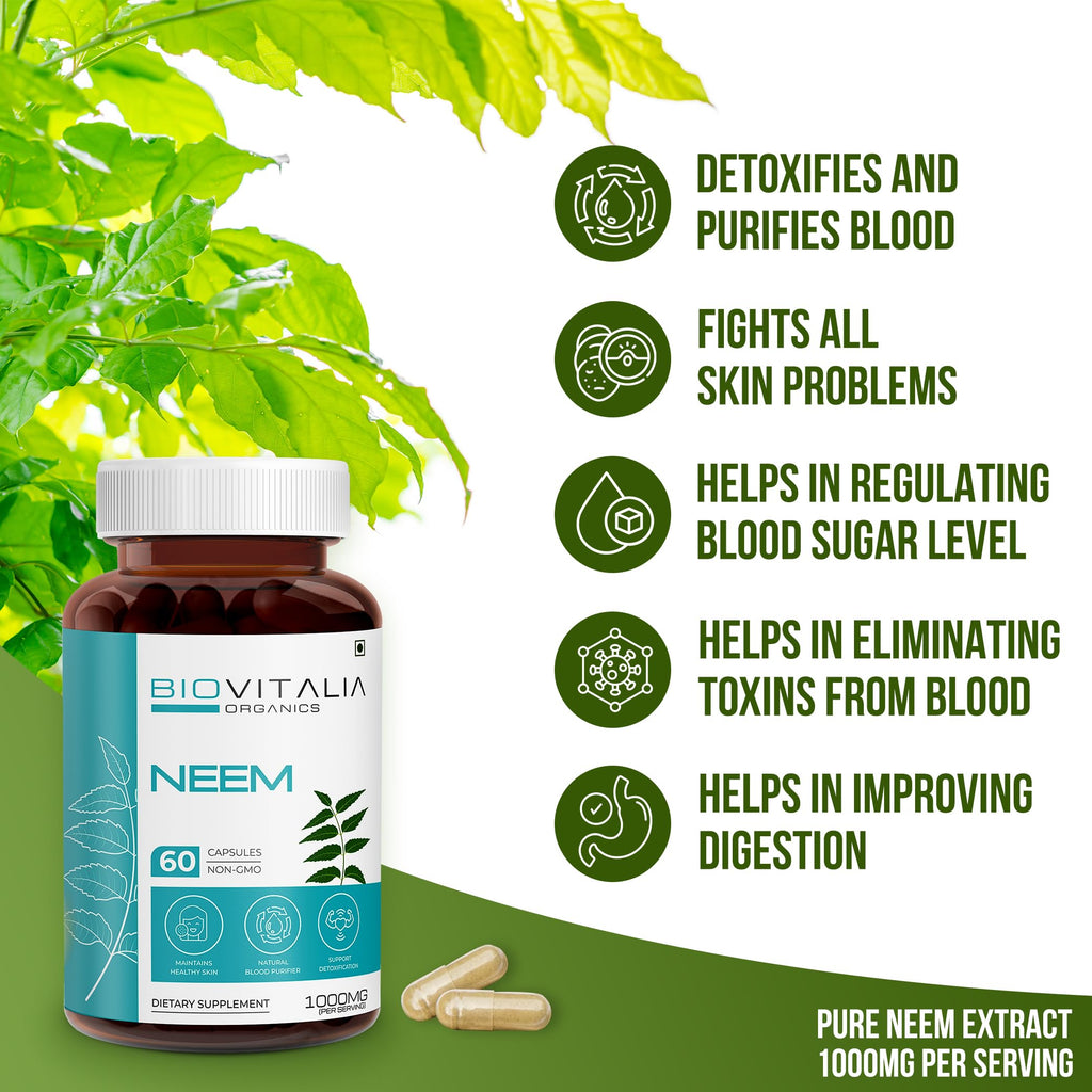 Neem capsules for skin health