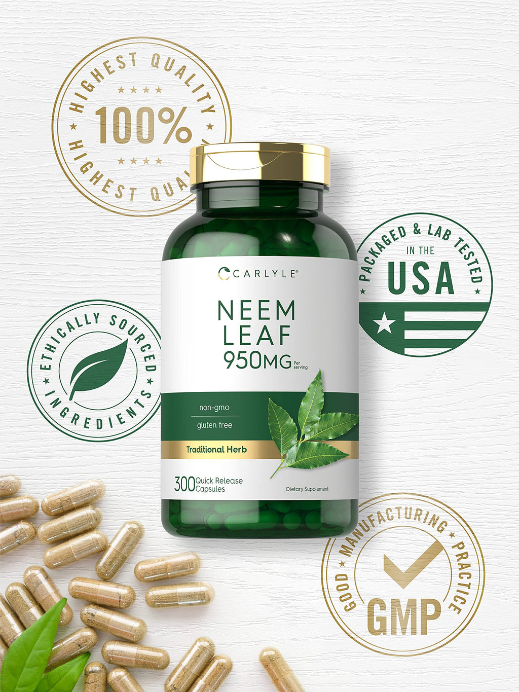 Neem leaf capsules for everyday use