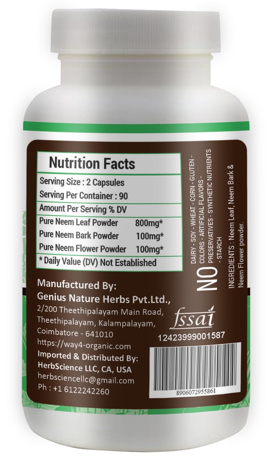 neem leaves bark and flowers blend