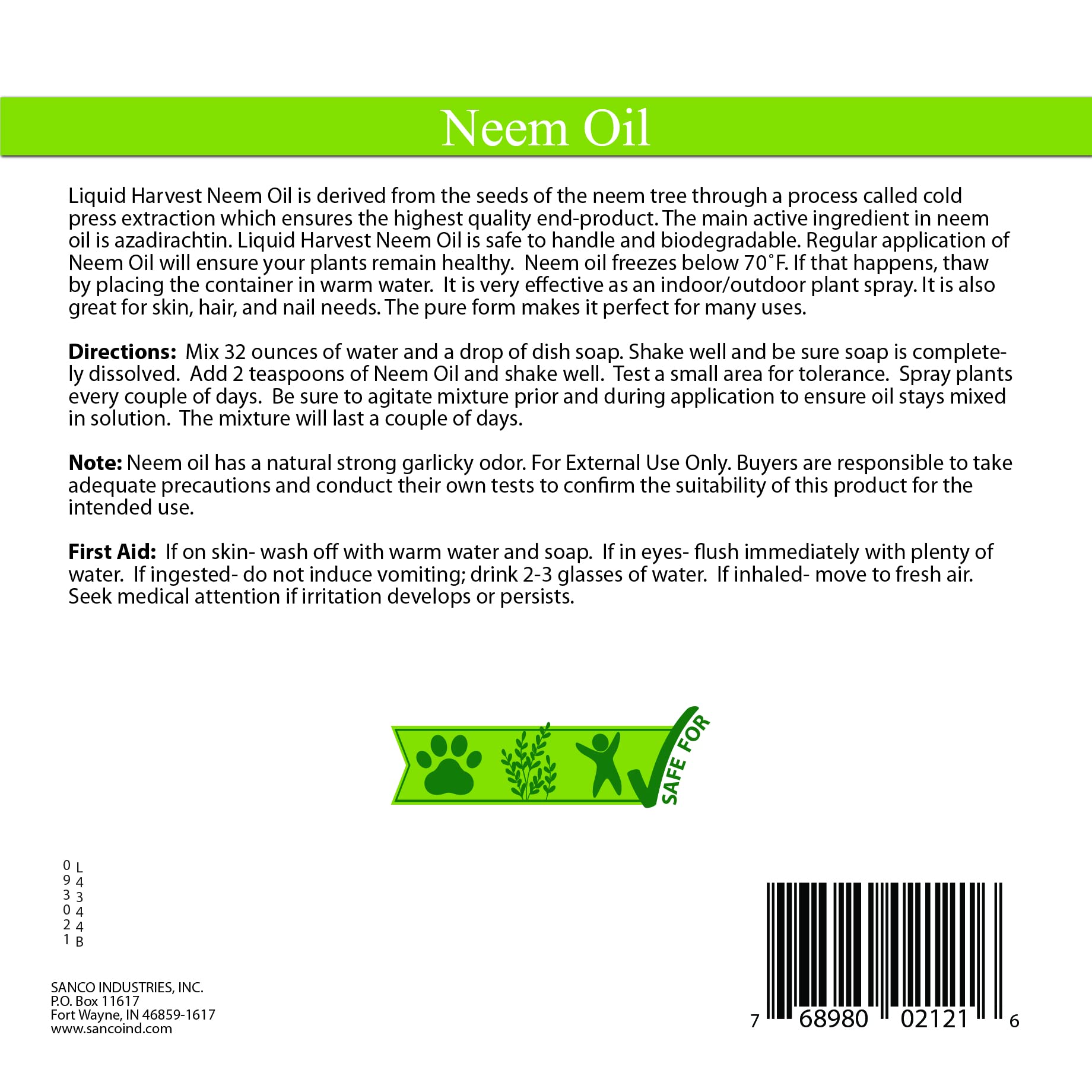 neem oil for plant protection