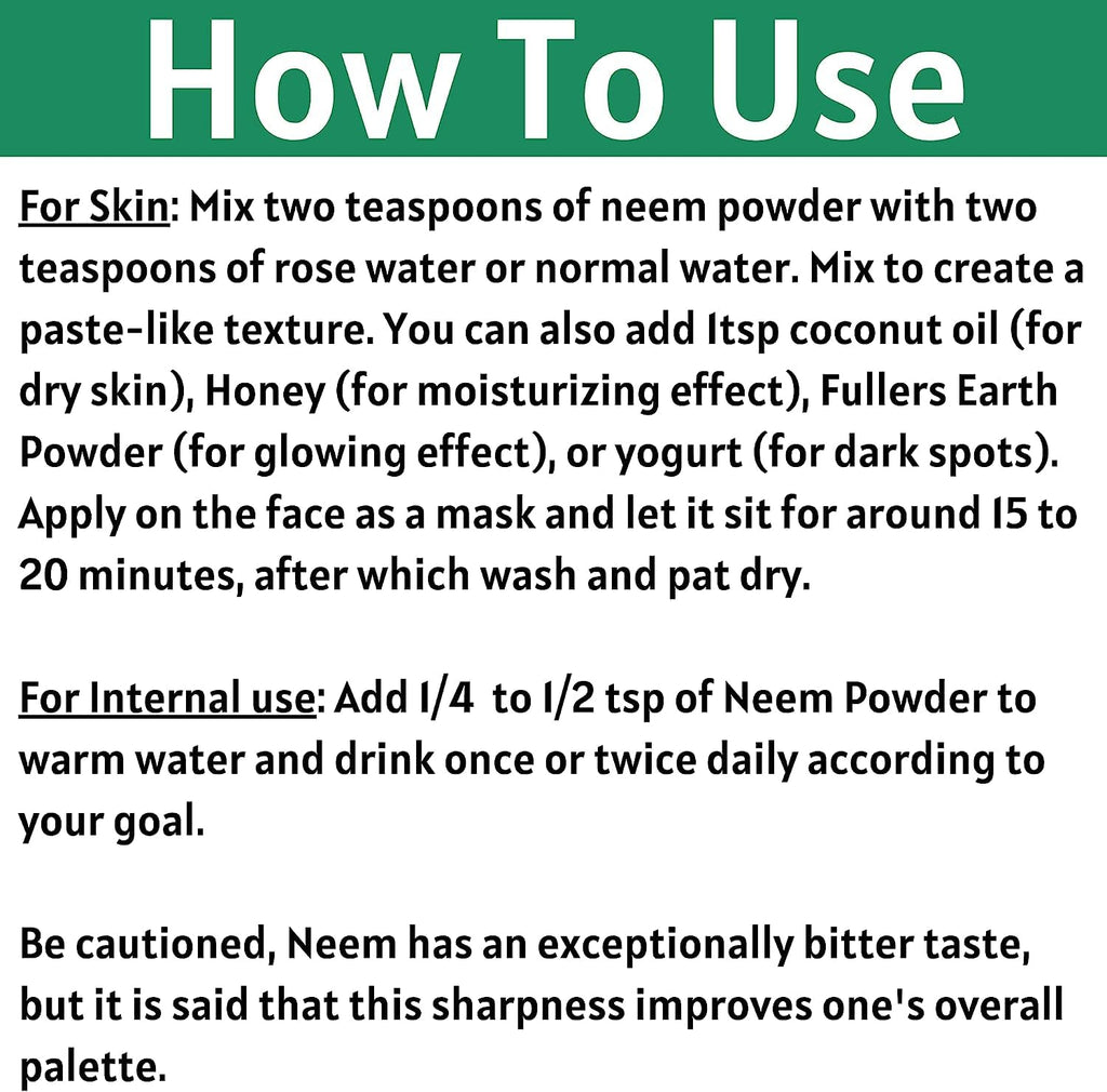 Neem powder for acne treatment