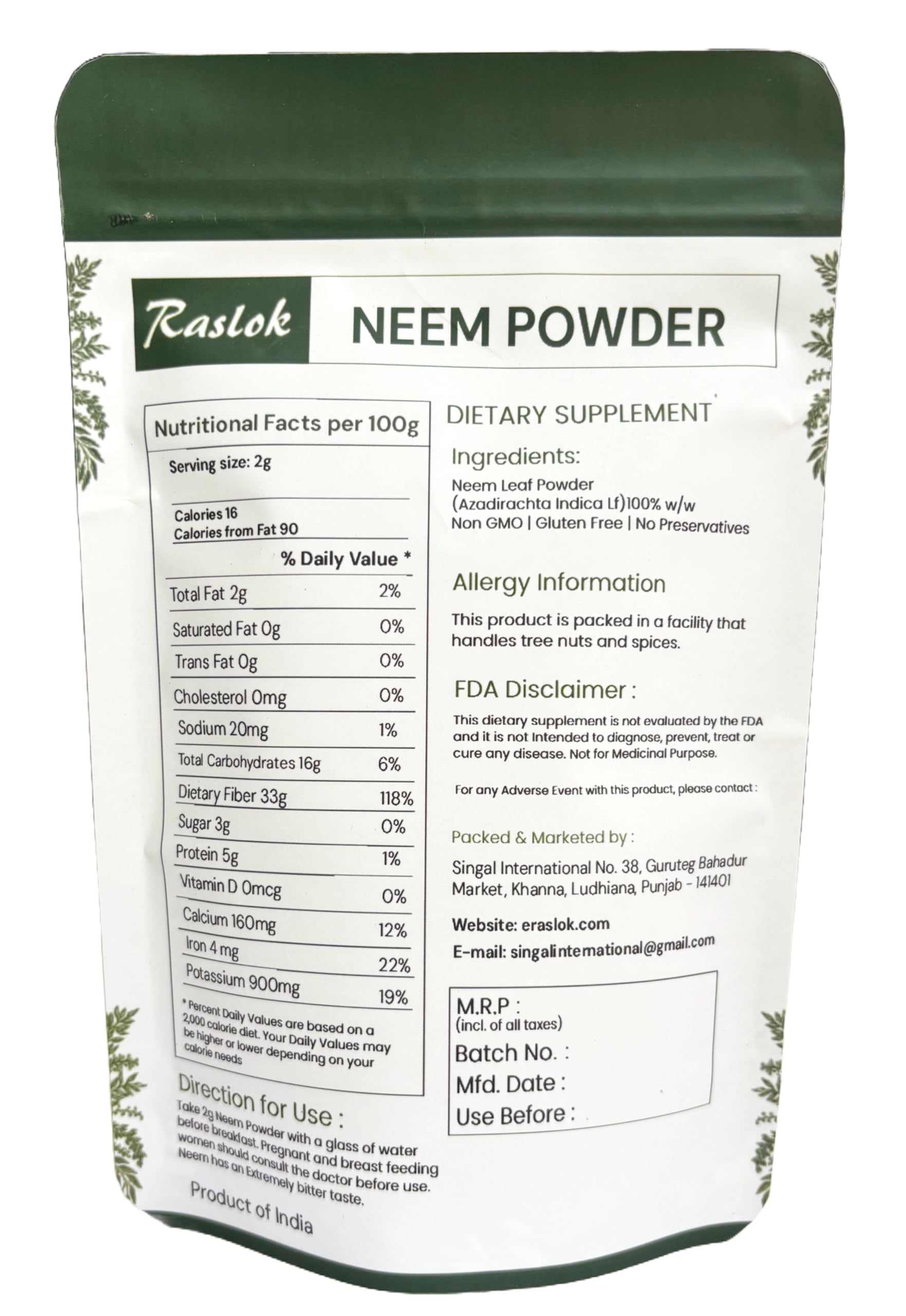 neem powder for natural remedies