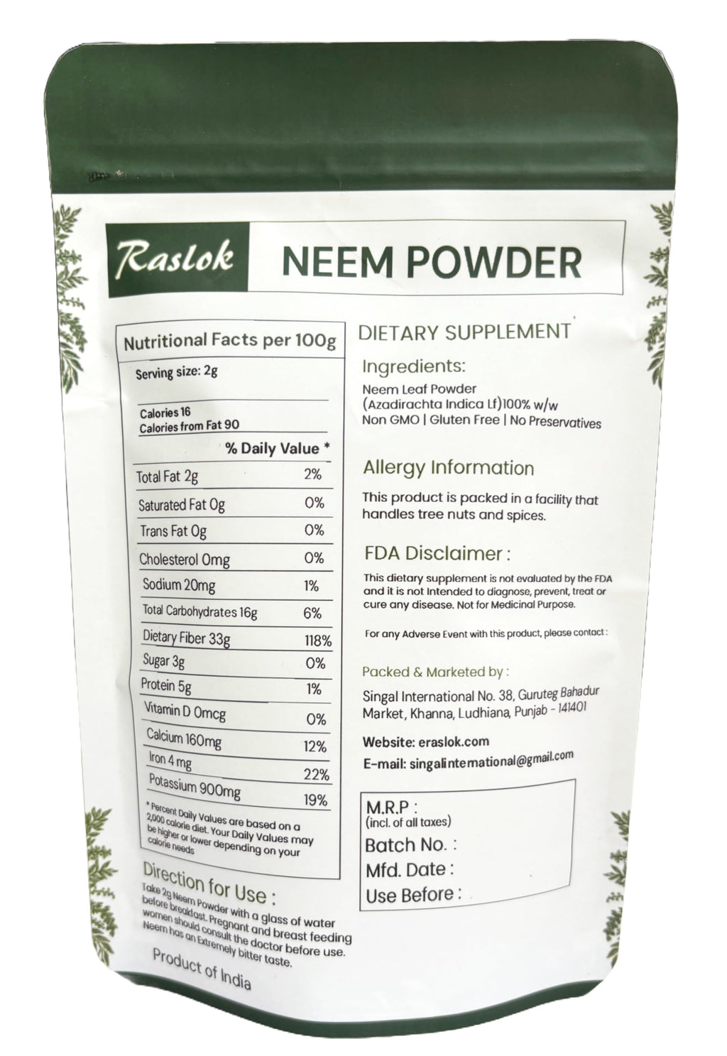 neem powder for skincare routine