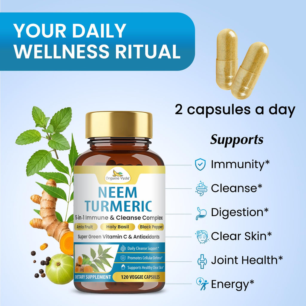 Neem turmeric complex for wellness