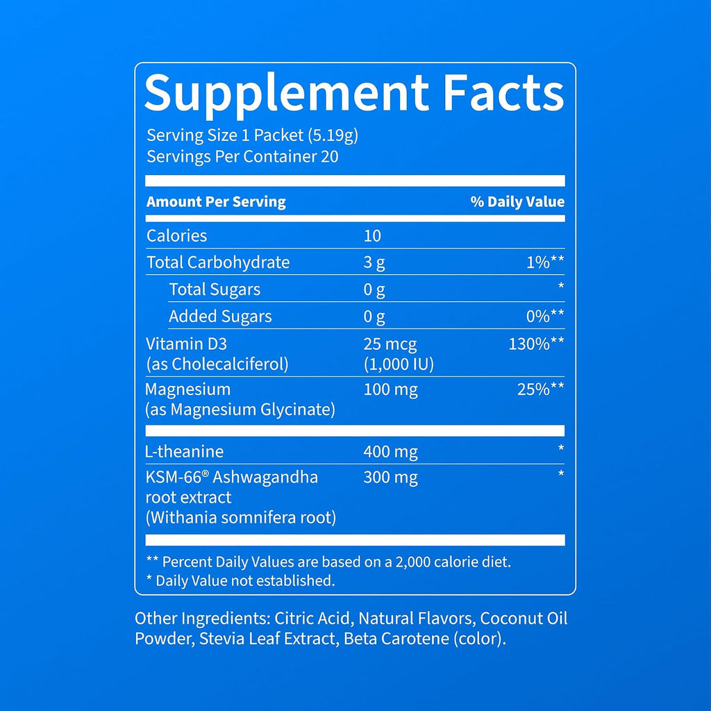 Nello Supercalm drink mix servings