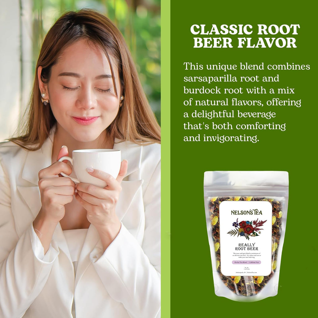 Nelson's Tea refreshing root beer flavour