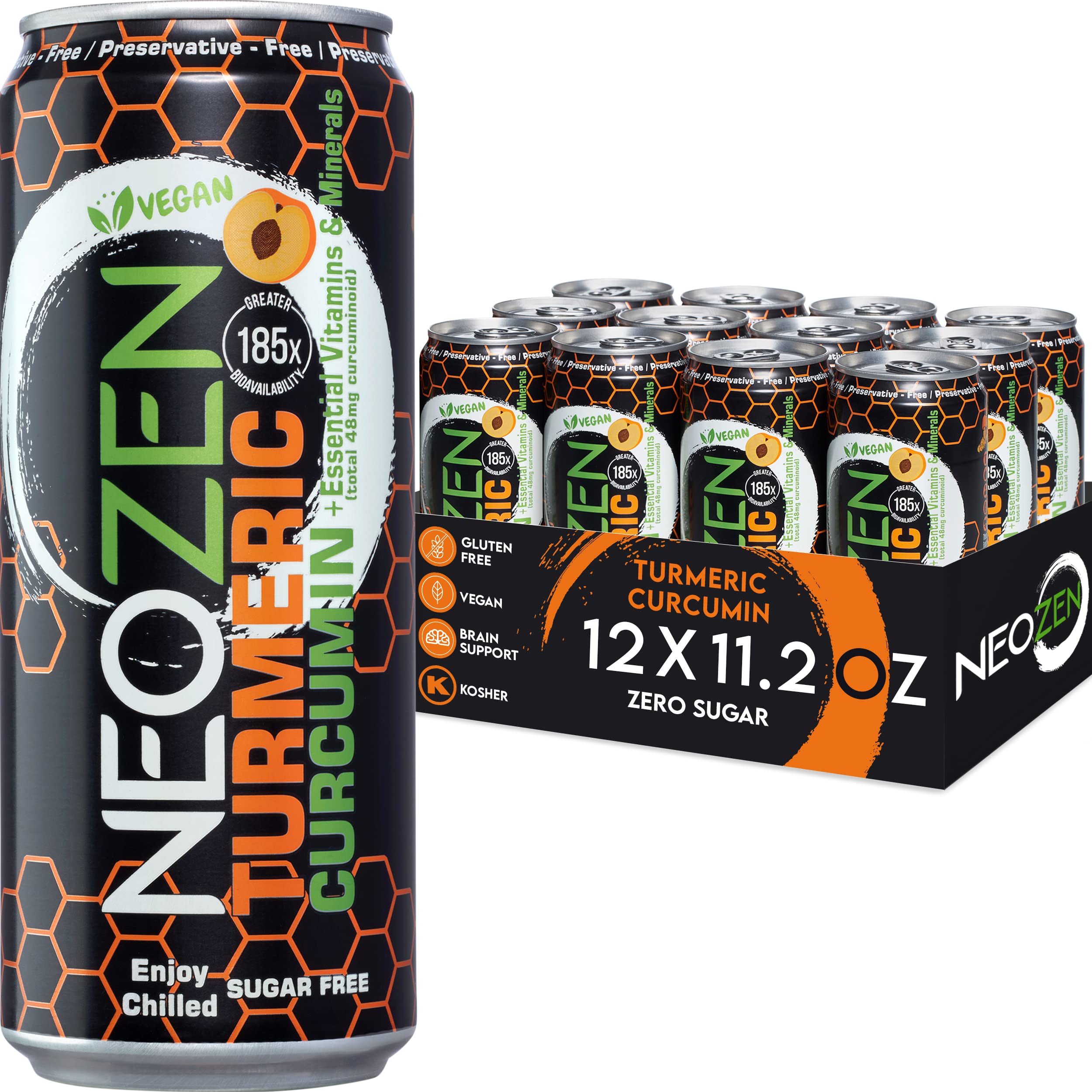 NEOZEN turmeric sparkling drink peach
