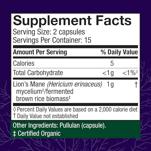 Nervous system health mushrooms supplement