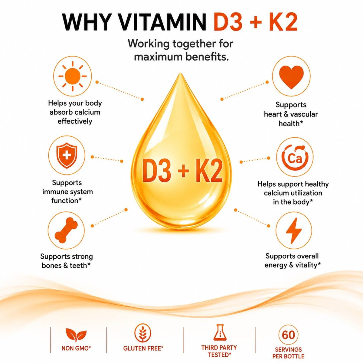 NestiaCare Vitamin D3 K2 drops for bones