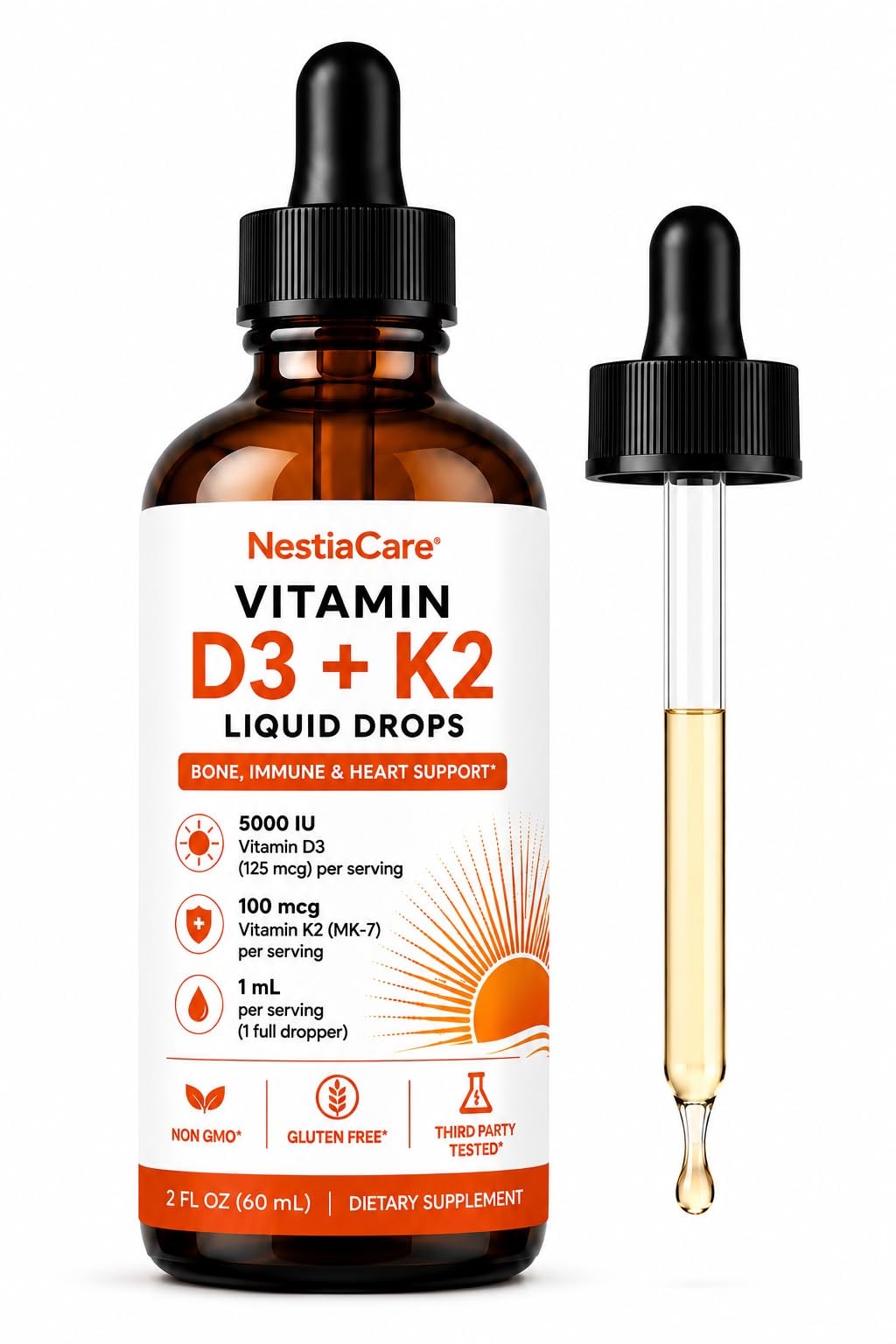 NestiaCare Vitamin D3 K2 liquid drops