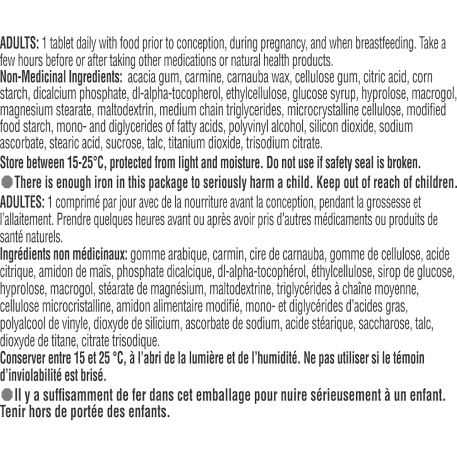 Nestle prenatal vitamin mineral supplement tablets