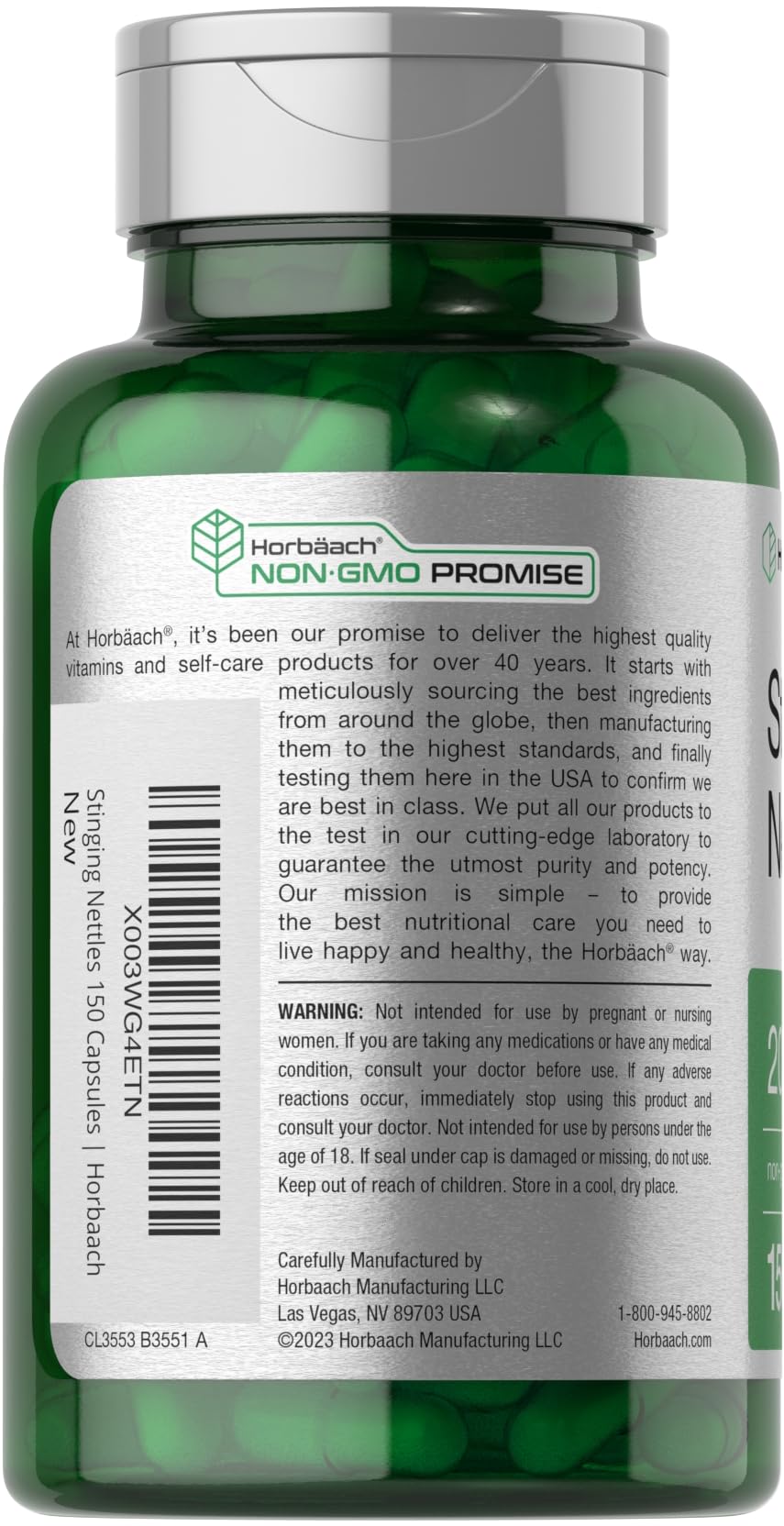 Nettle capsules for natural hormone support