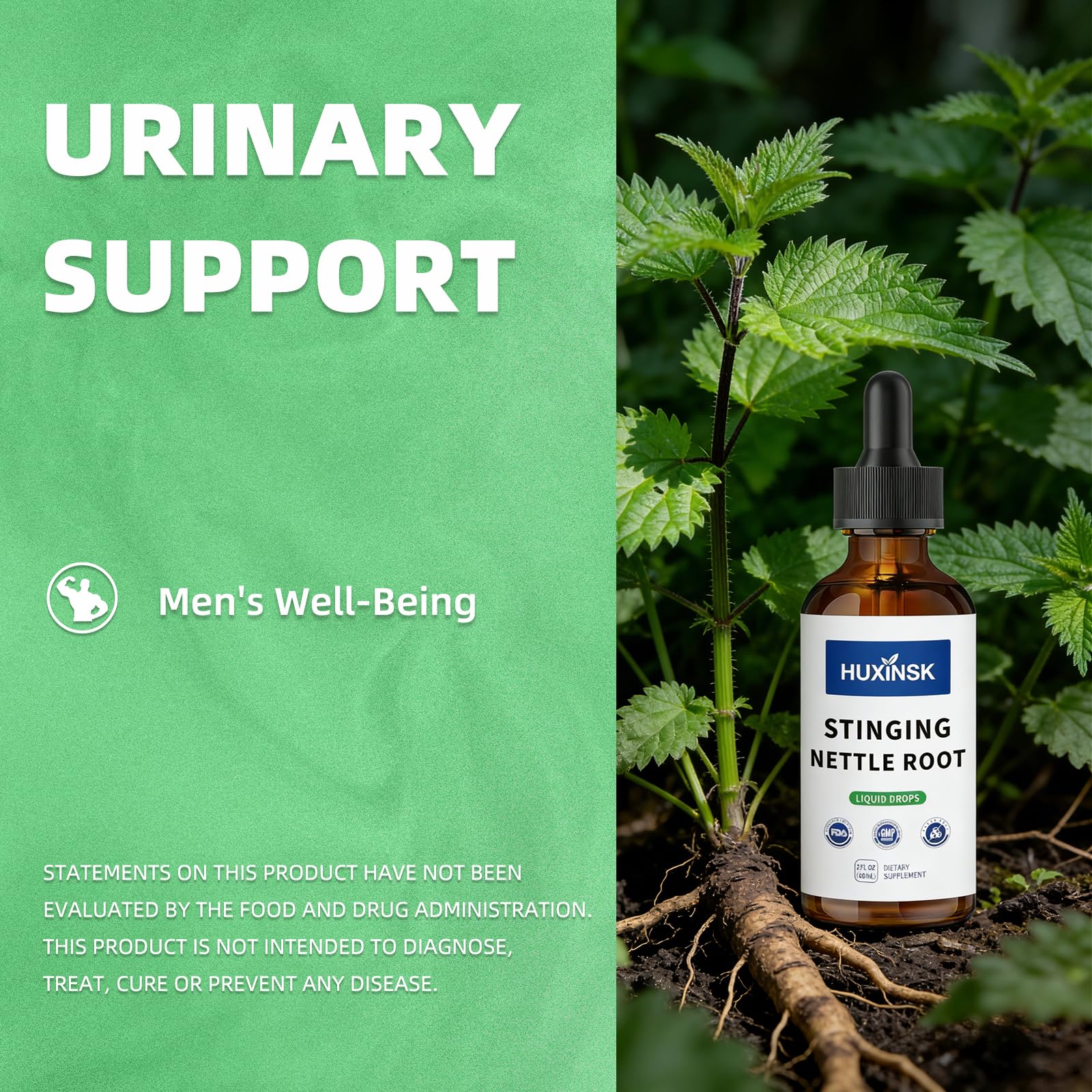 Nettle root drops for energy boost