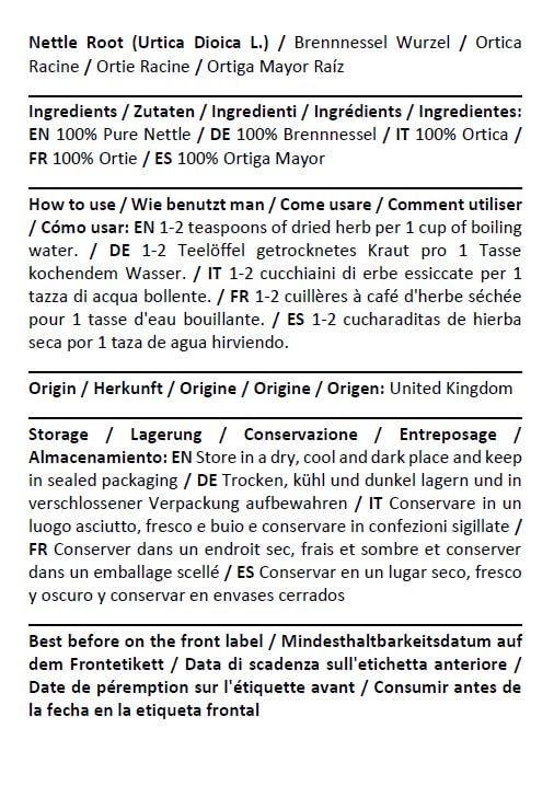 nettle root for overall vitality
