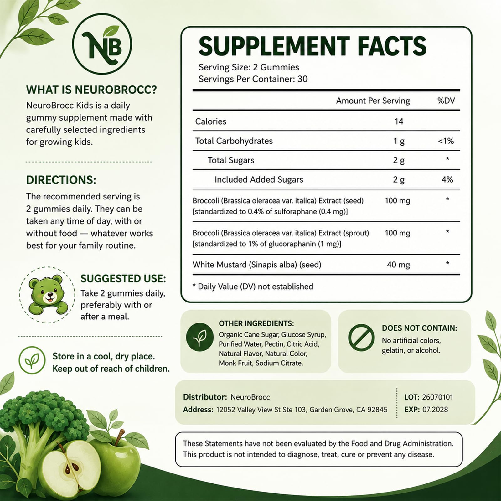 NEUROBROCC gummies support kids' focus