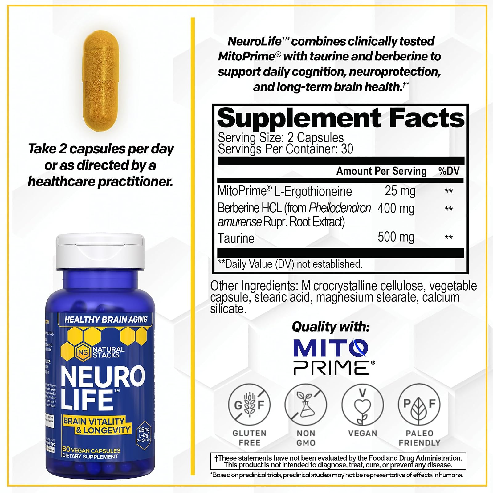NeuroLife berberine with taurine benefits