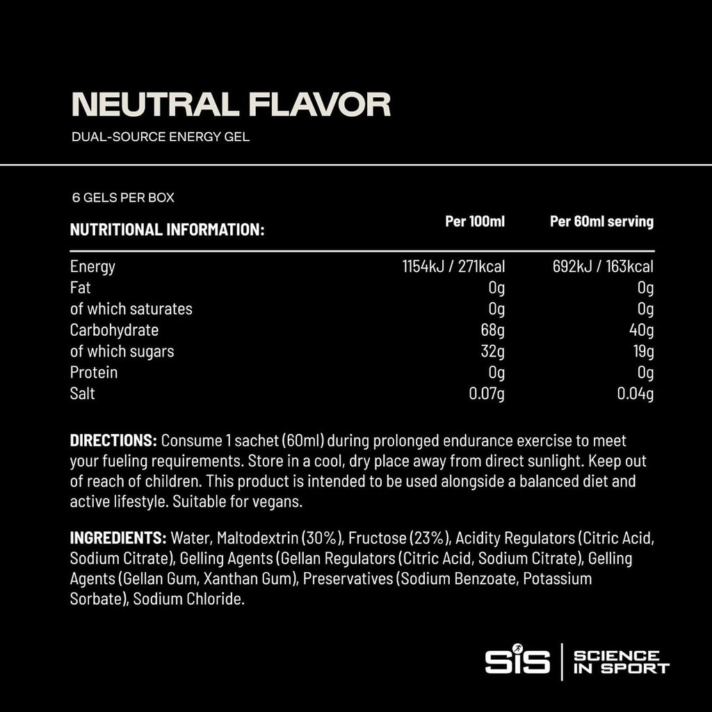 neutral flavour energy gel