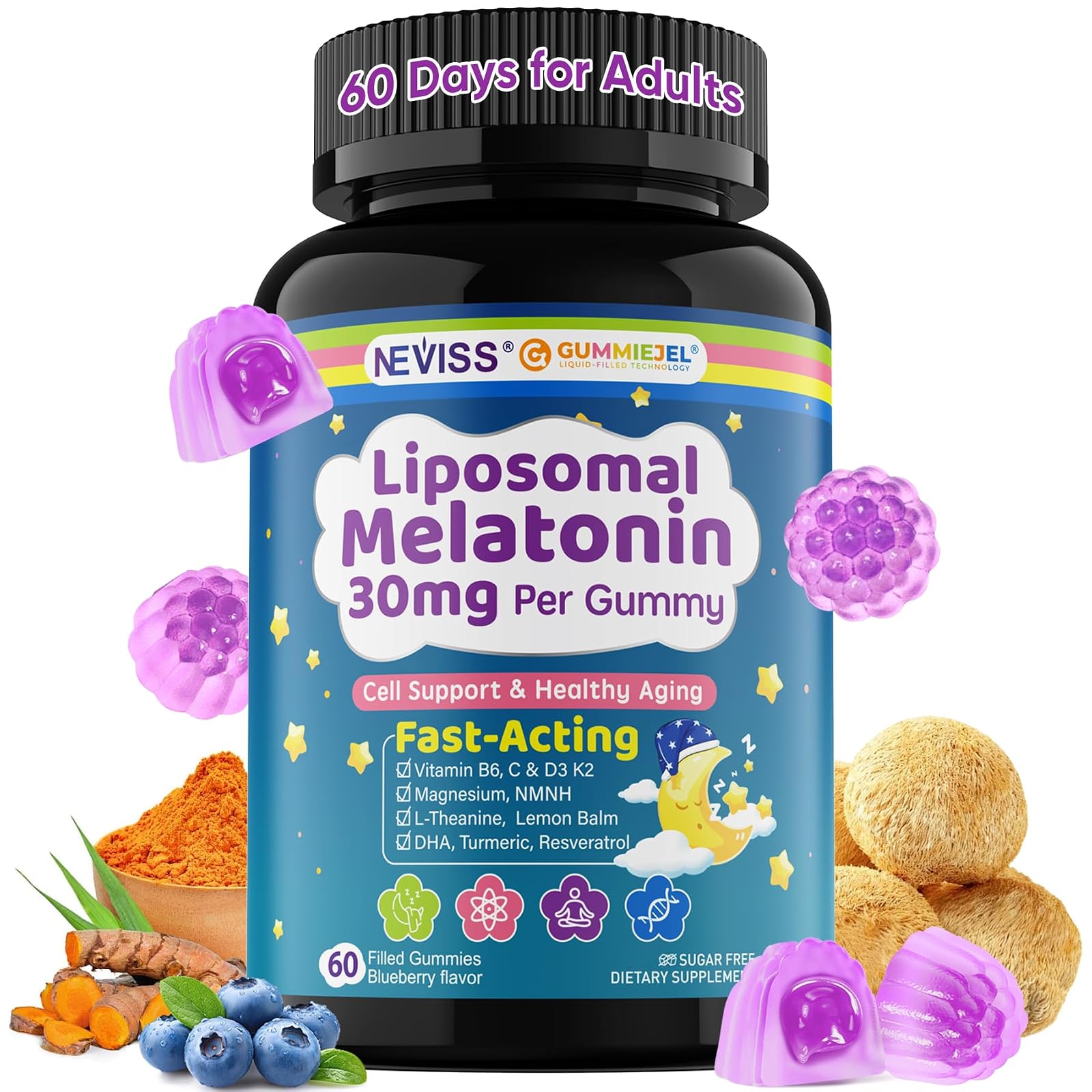 NEVISS liposomal melatonin gummies for sleep