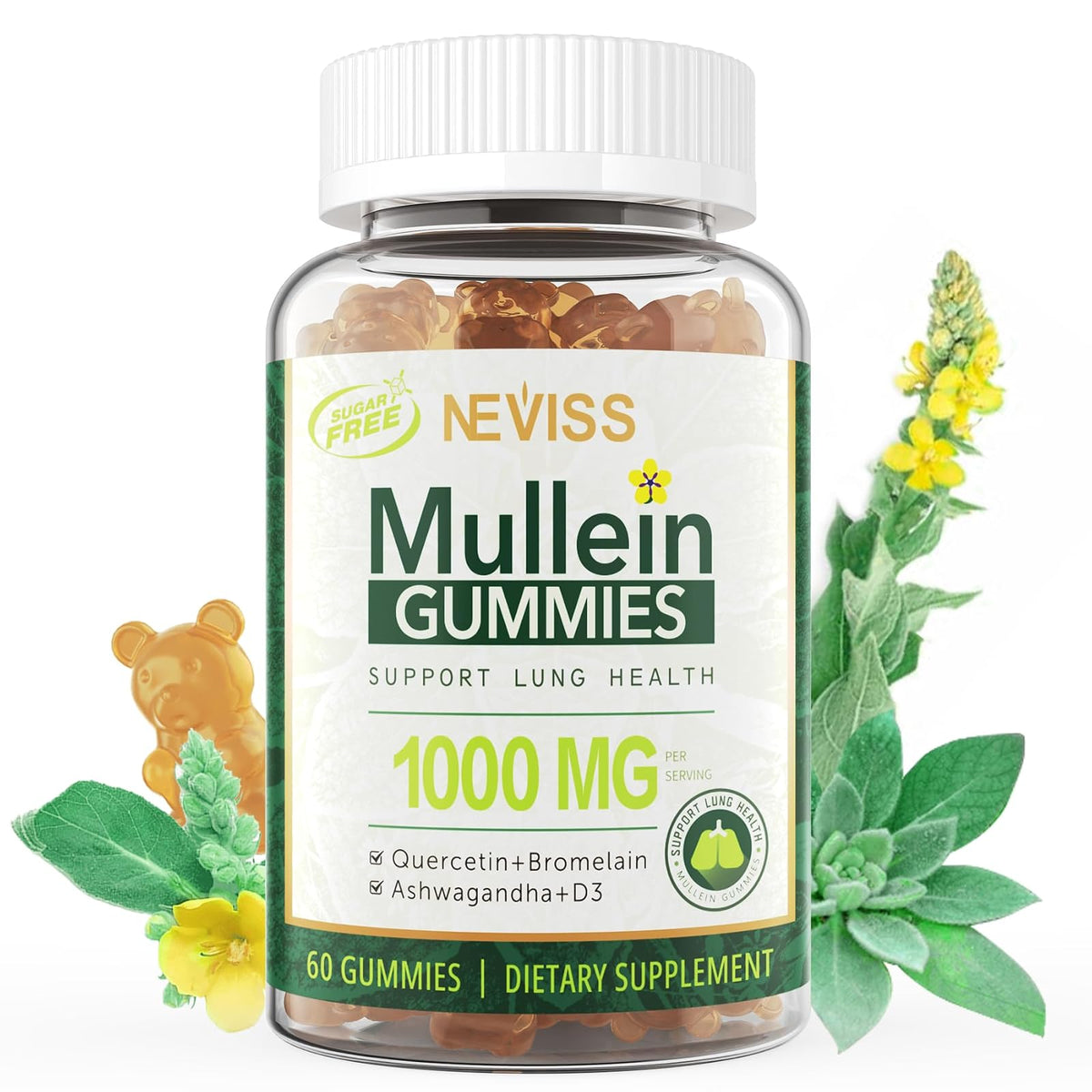 NEVISS Mullein Gummies for respiratory health