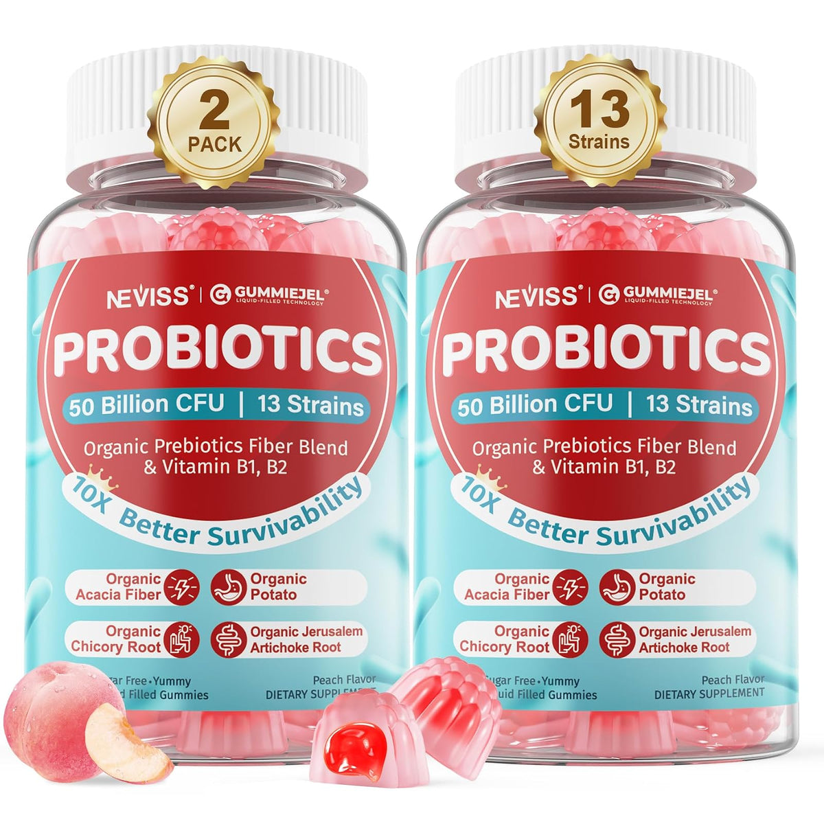 NEVISS prebiotic gummies for digestive health