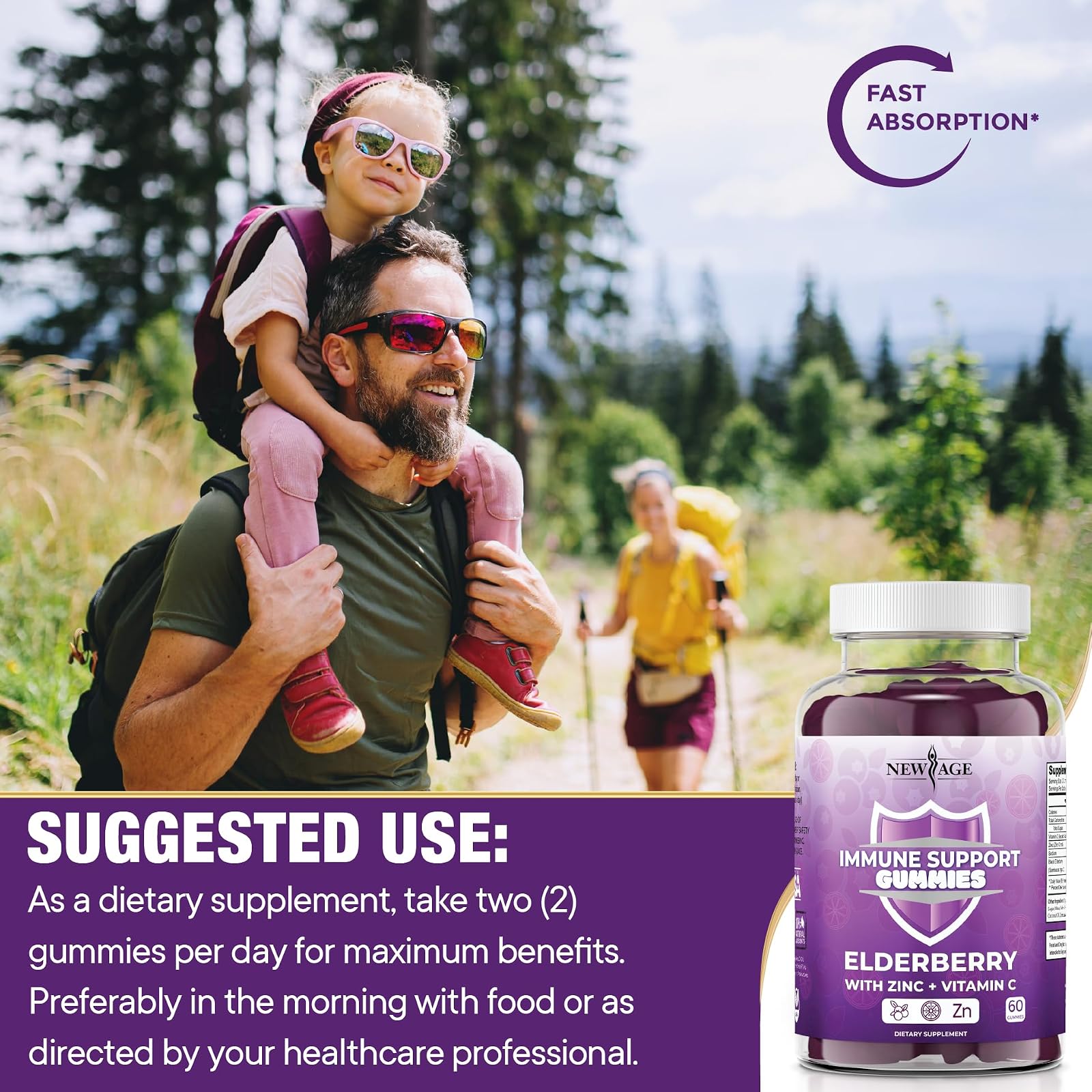 NEW AGE elderberry gummies with zinc