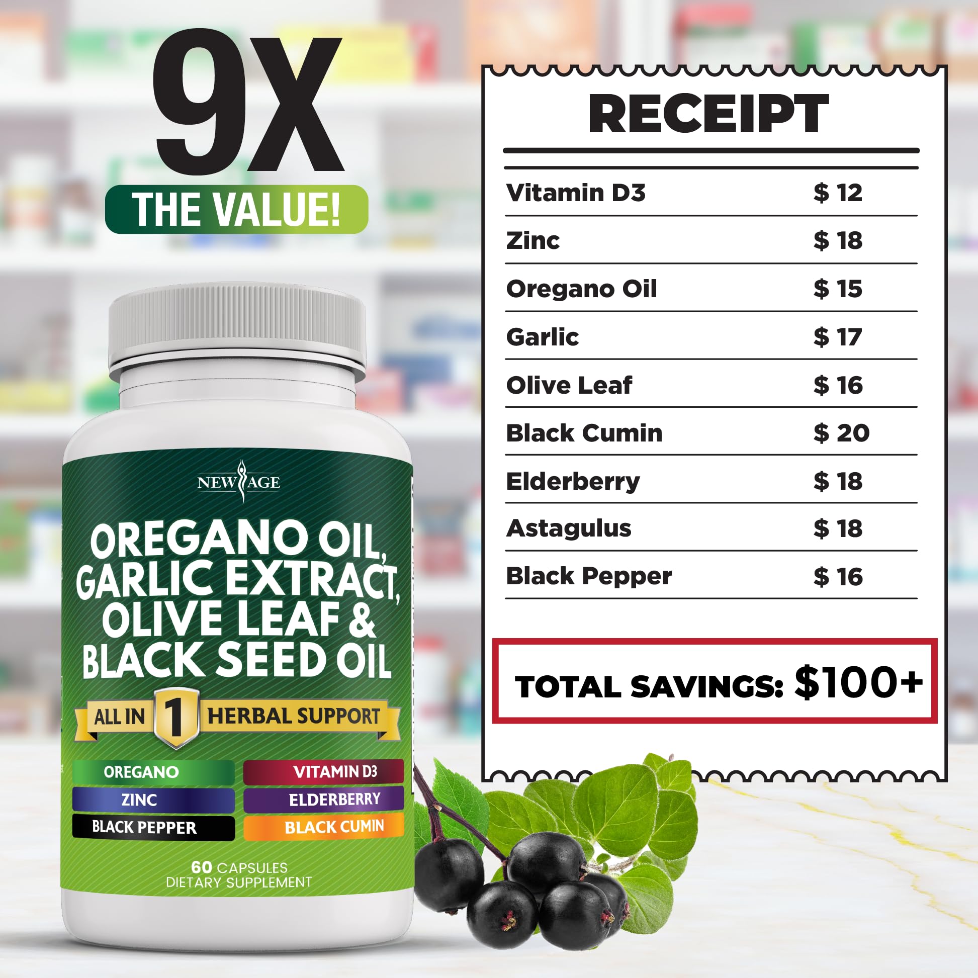 NEW AGE oregano oil for digestion