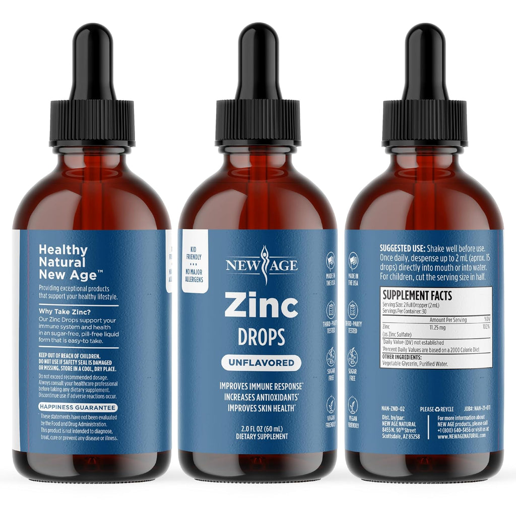 New Age zinc drops for overall wellness