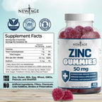 NEW AGE Zinc Gummies 50 mg supplement