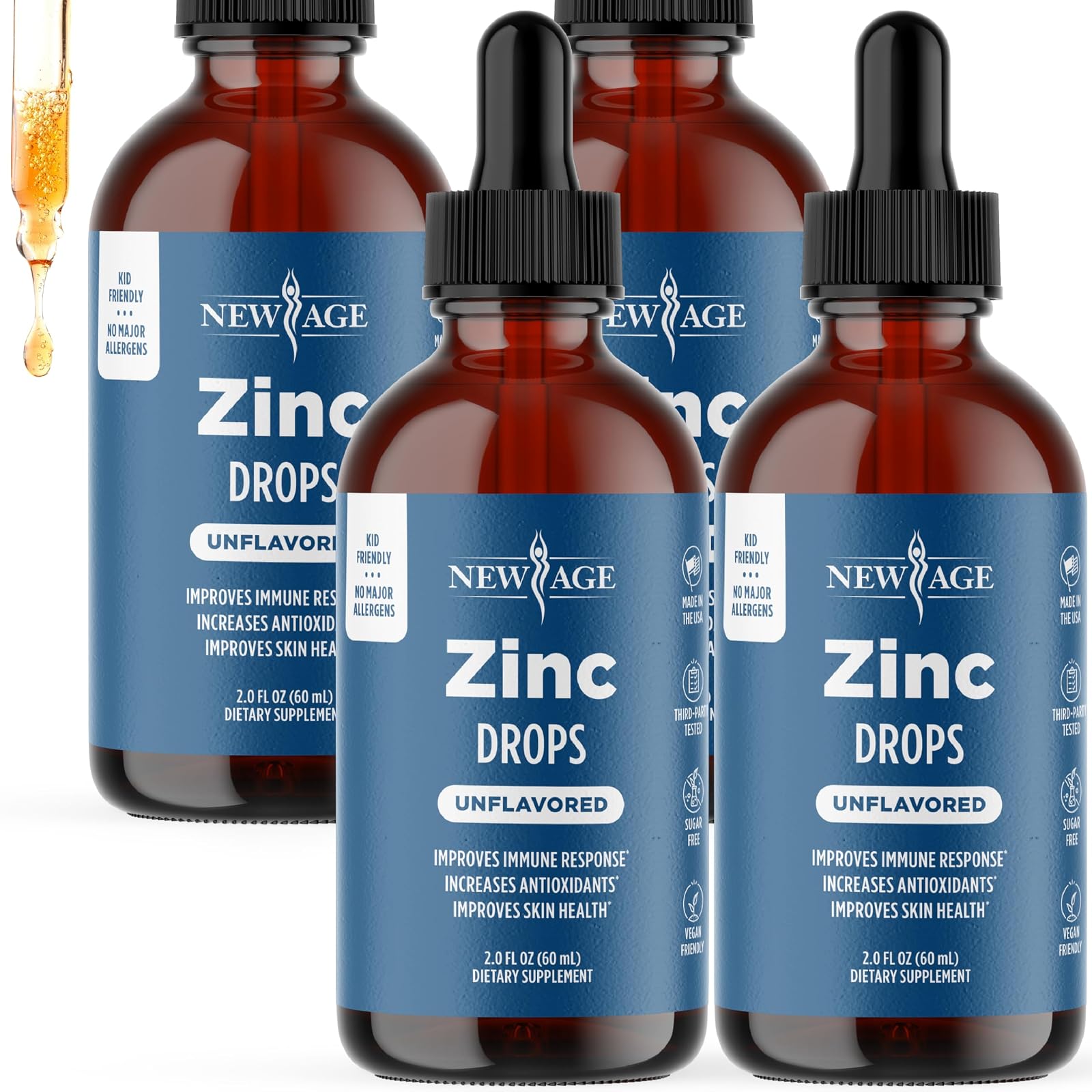 New Age zinc sulfate drops 120 day supply