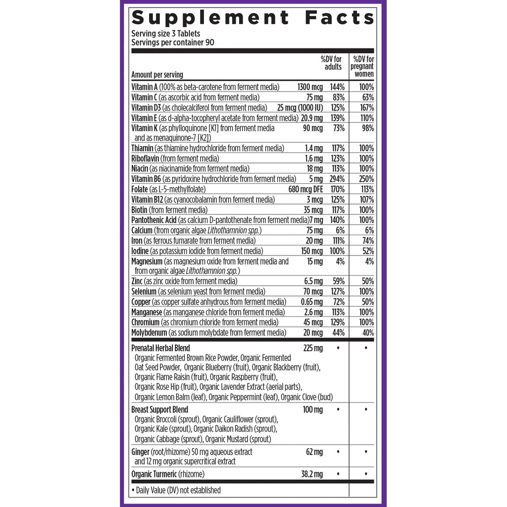 New Chapter prenatal vitamins support baby growth