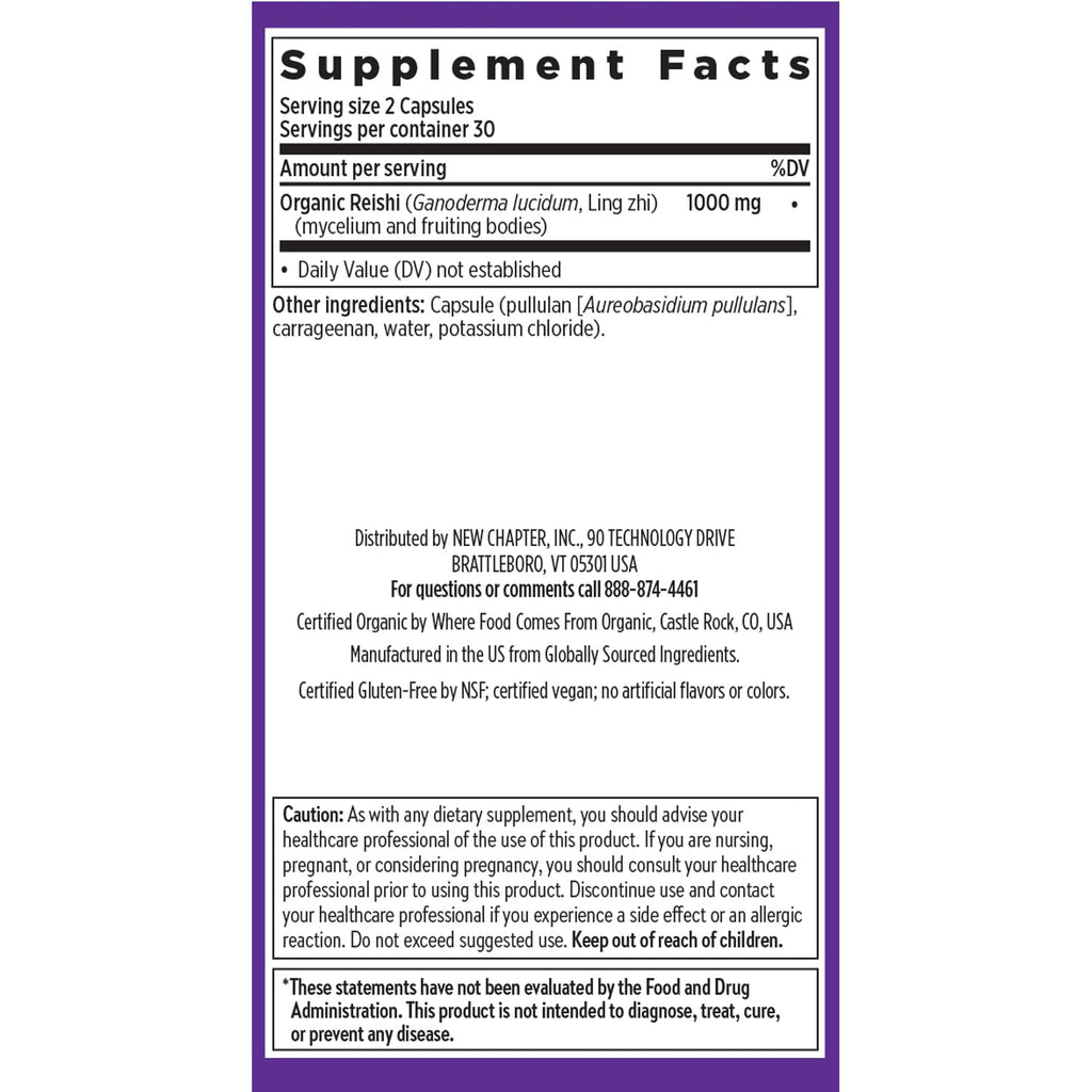 New Chapter reishi for enhanced energy