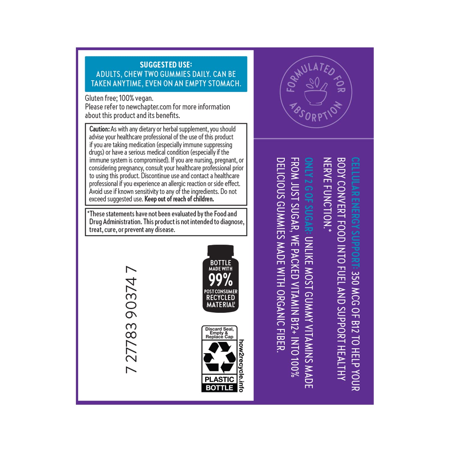 New Chapter vitamin B12 for cognitive function