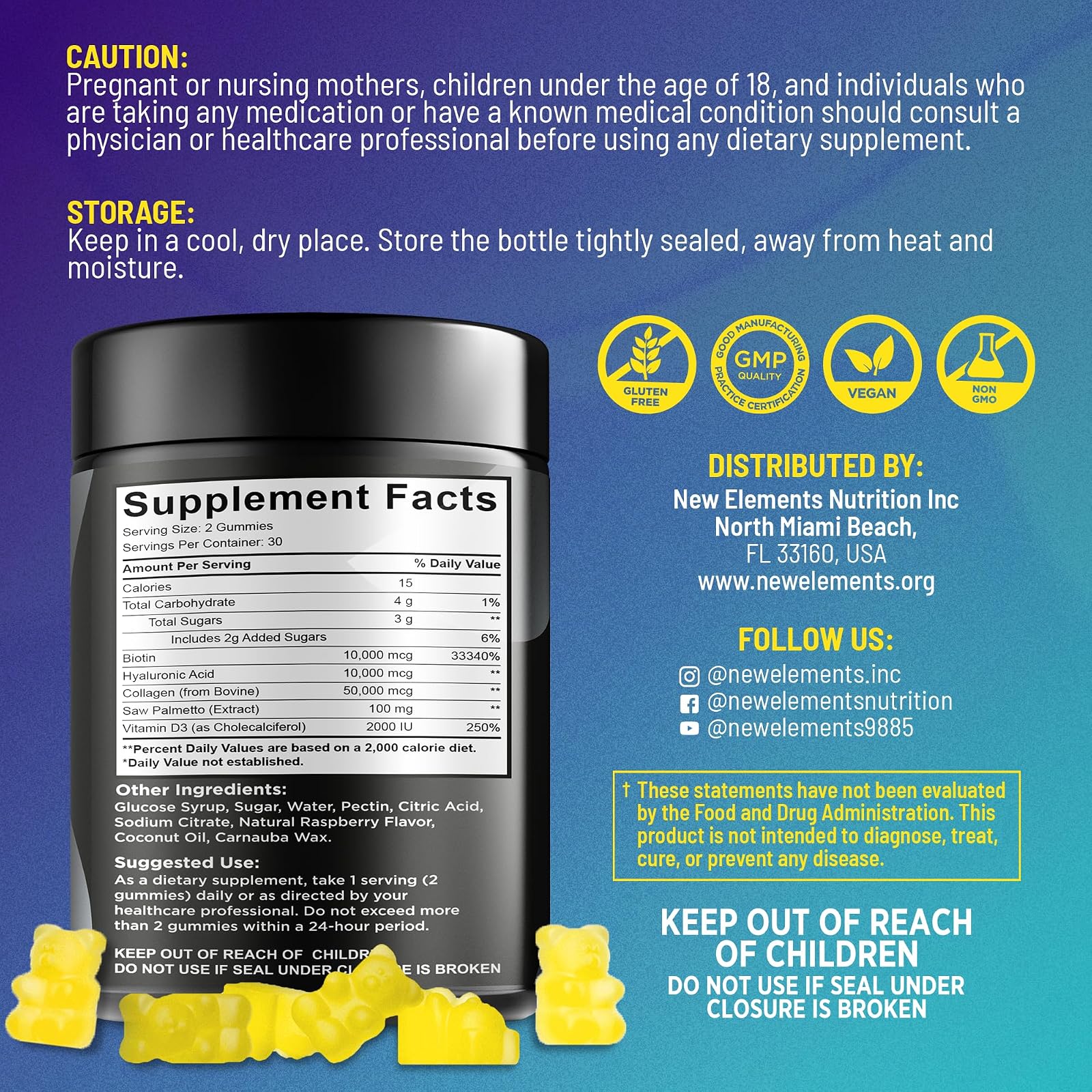 New Elements biotin gummies benefits