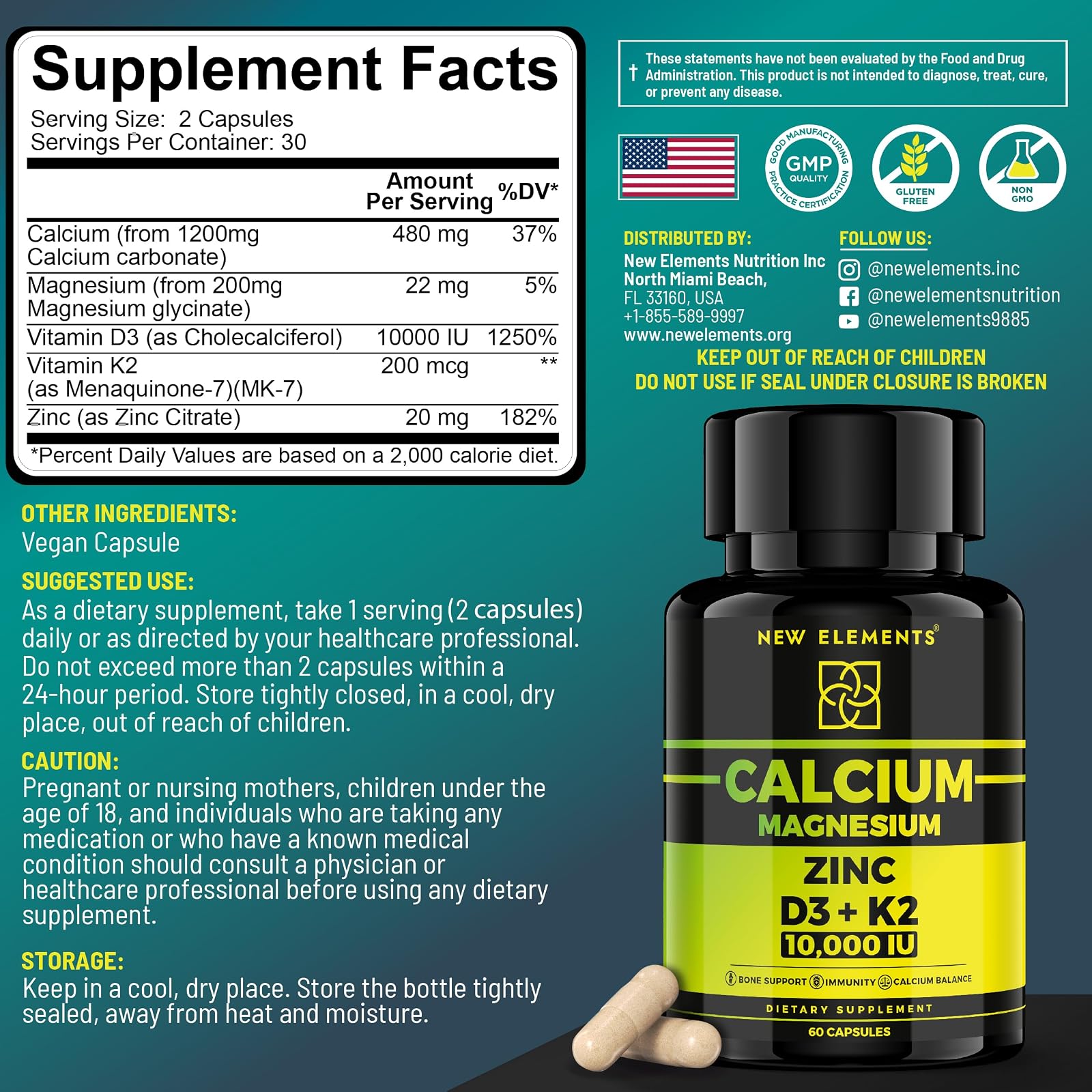 New Elements calcium and K2 benefits