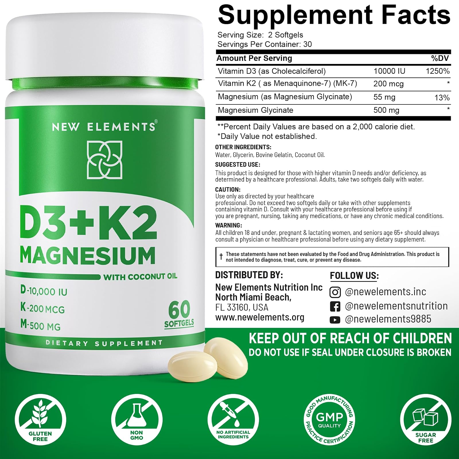 New Elements vitamin D3 10,000 IU