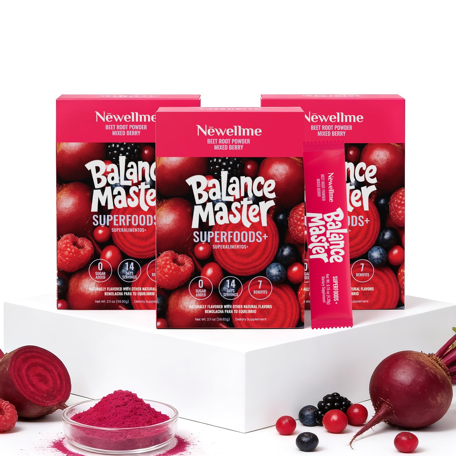 NEWELLME organic beetroot powder sticks