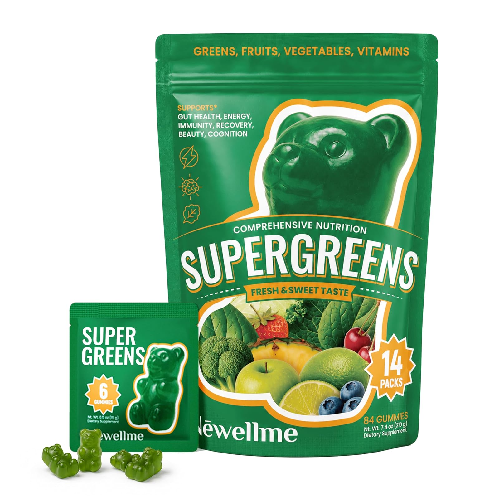 NEWELLME Super Greens Gummies daily vitamins