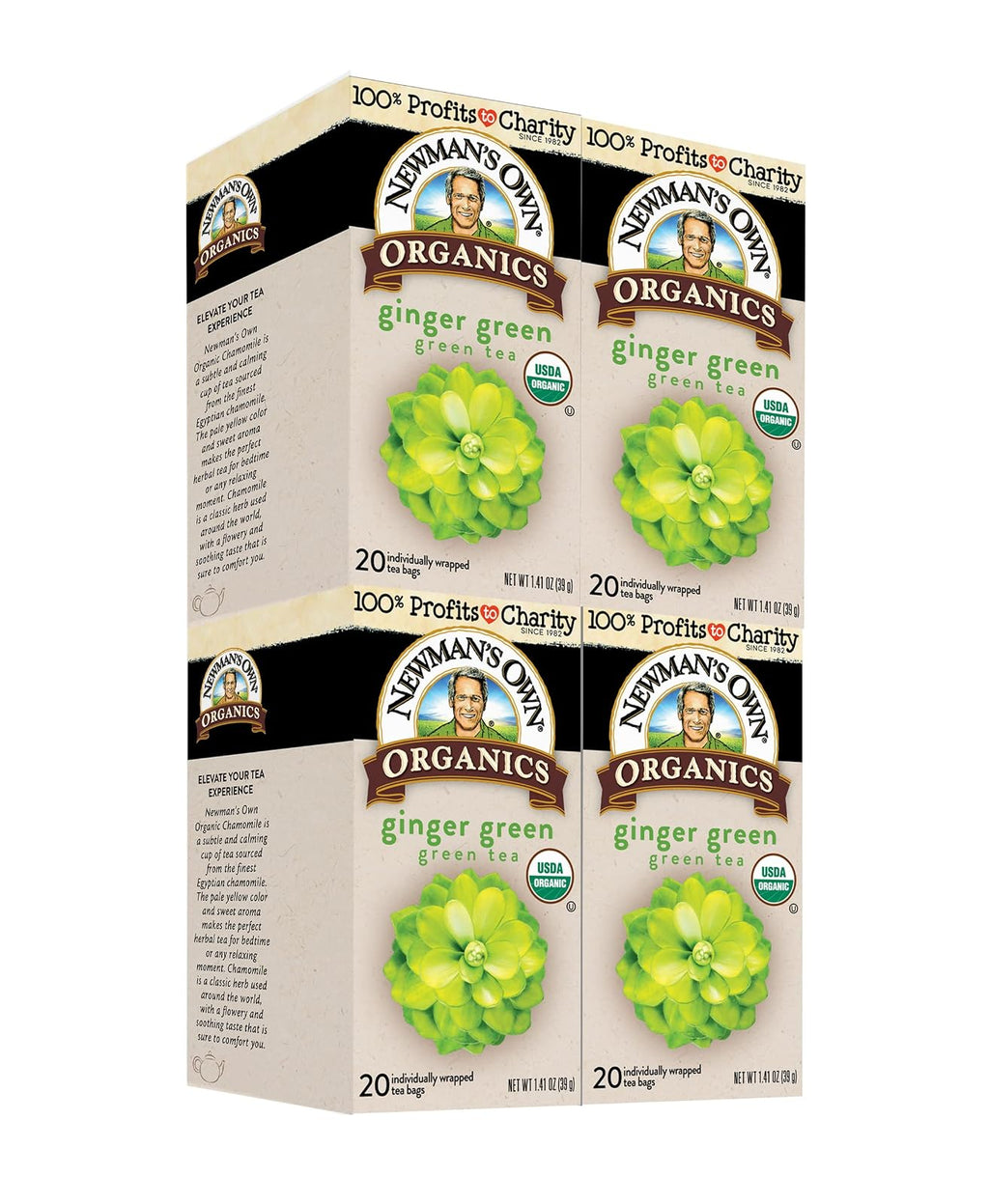 Newman's Own organic ginger green tea bags