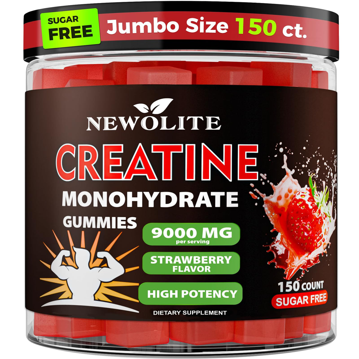 NEWOLITE strawberry creatine gummies