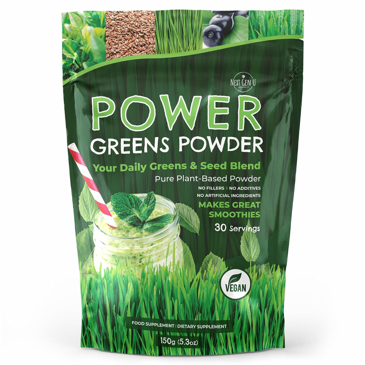NextGenU Super Greens Powder for energy