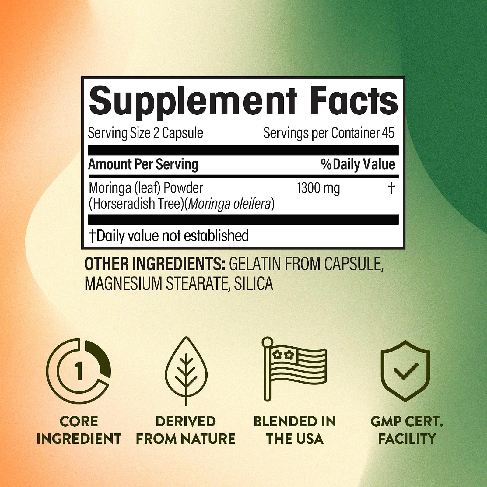 NGL Moringa capsules for daily nutrition