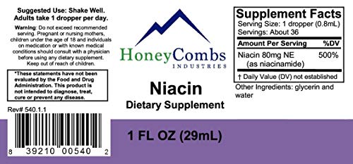 Niacin drops for energy support