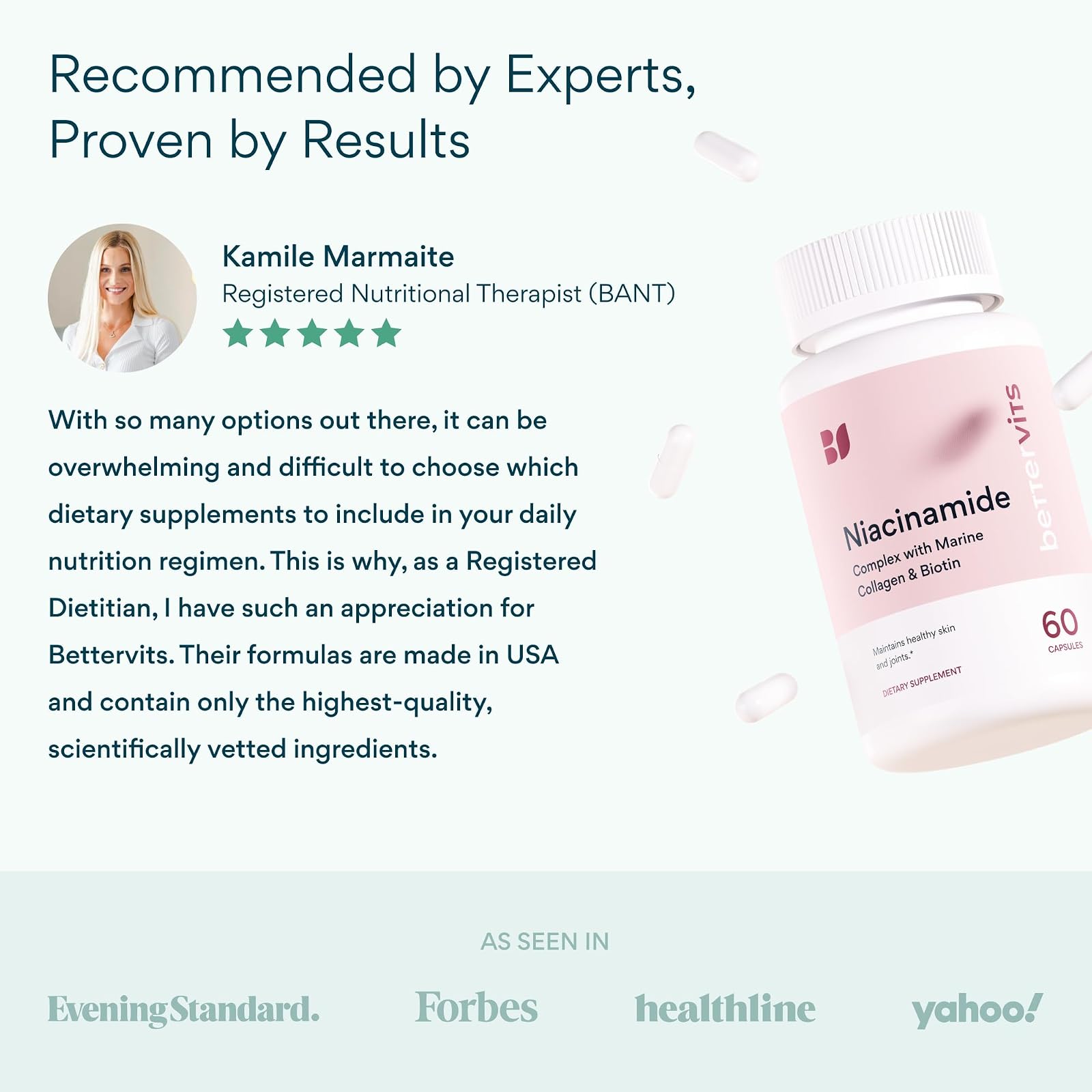 Niacinamide capsules for daily supplementation
