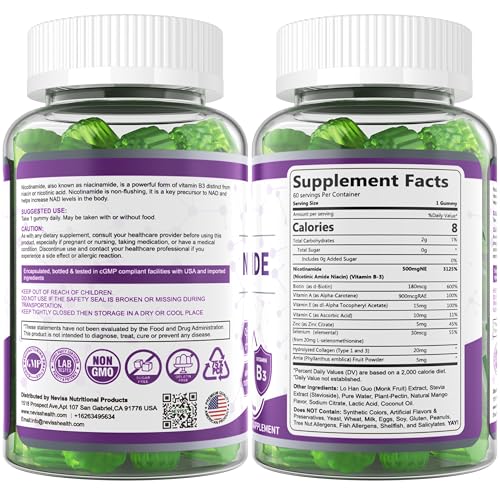 Nicotinamide 60 count gummy bottle
